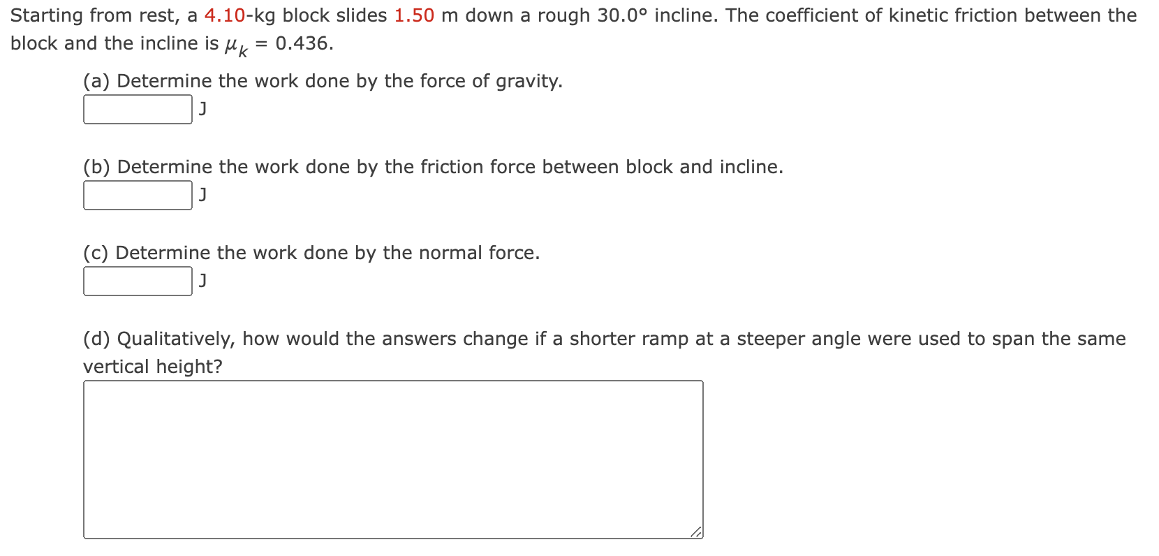 Solved Starting from rest, a 4.10-kg ﻿block slides 1.50m | Chegg.com