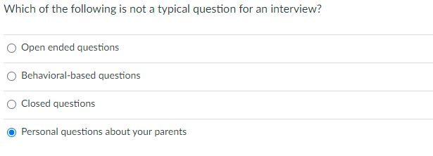 Solved Which of the following is not a typical question for | Chegg.com