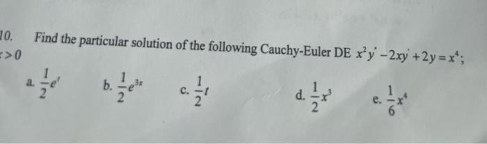 Solved Find the particular solution of the following | Chegg.com