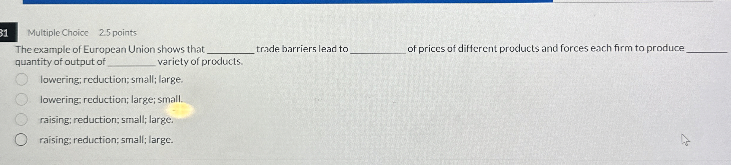 Solved Multiple Choice2.5 ﻿pointsThe example of European | Chegg.com