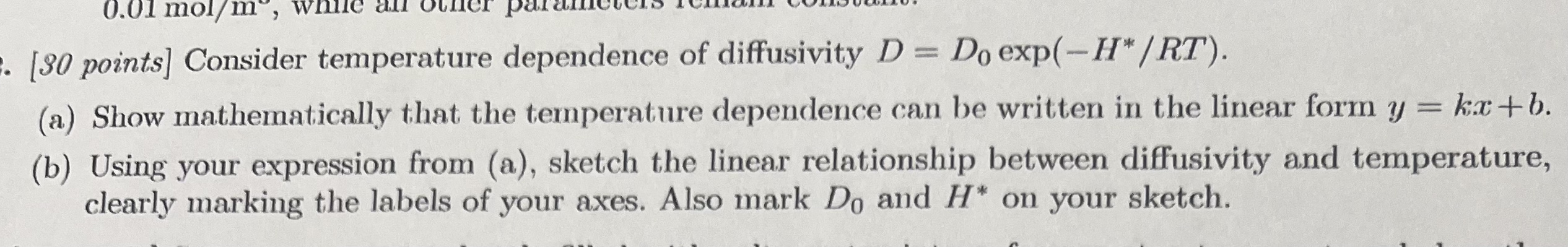 Solved [30 ﻿points] ﻿Consider temperature dependence of | Chegg.com
