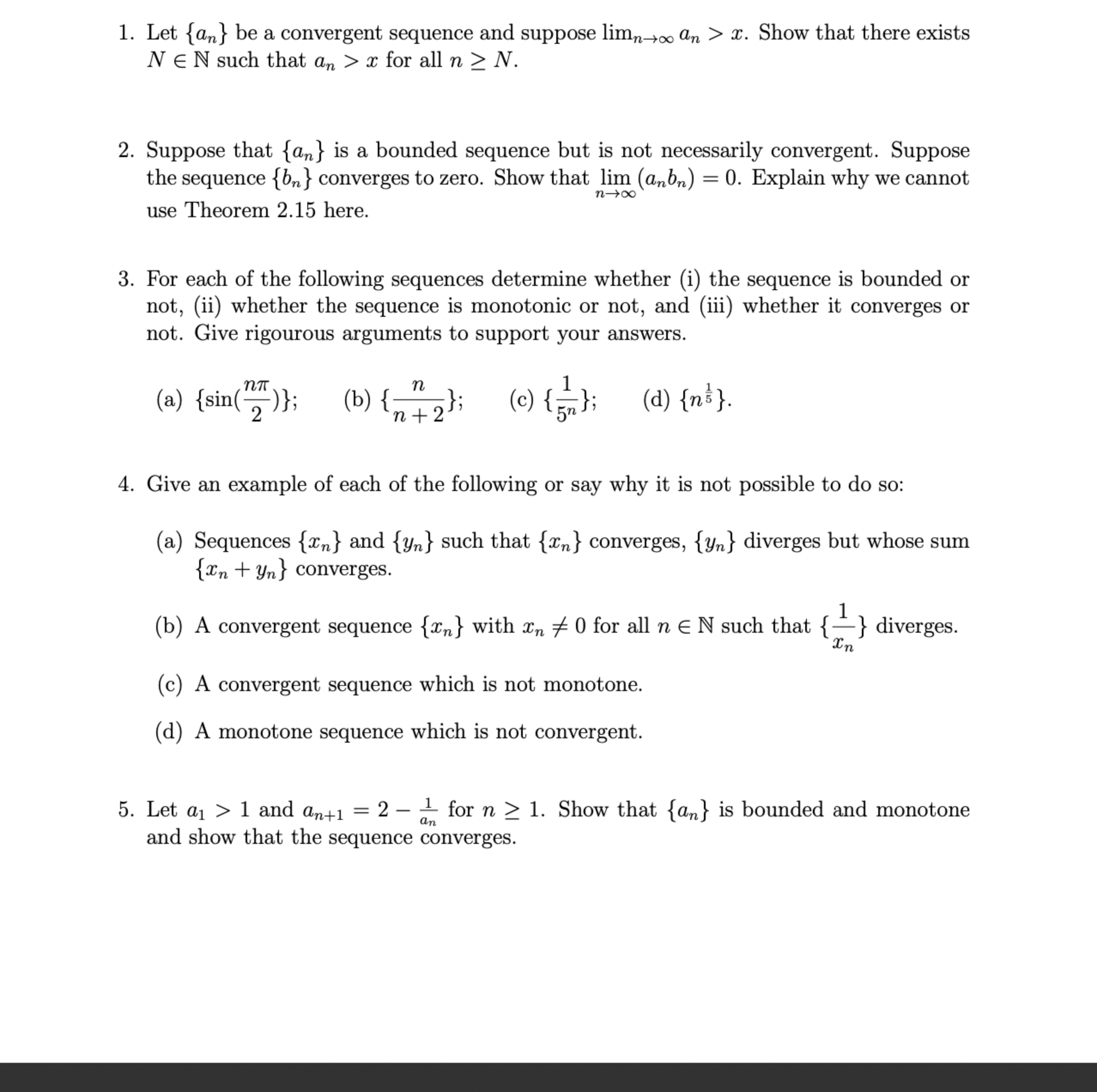 Solved Let {an} ﻿be a convergent sequence and suppose | Chegg.com