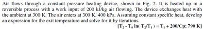 Solved Air flows through a constant pressure heating device, | Chegg.com