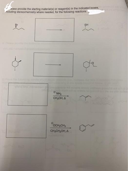 Solved rease provide the starting material(s) or reagent(s) | Chegg.com