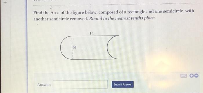 Solved + Find the Area of the figure below, composed of a | Chegg.com