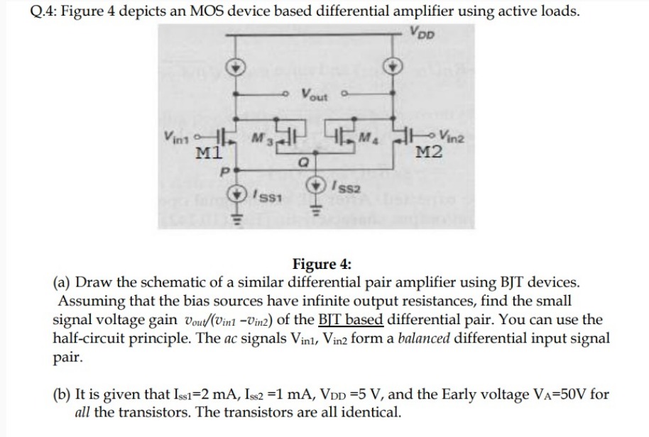 Solved Q.4: Figure 4 ﻿depicts an MOS device based | Chegg.com
