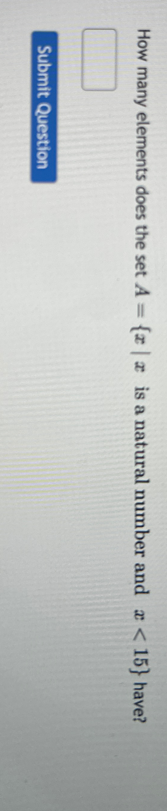 Solved How many elements does the set is a natural number | Chegg.com