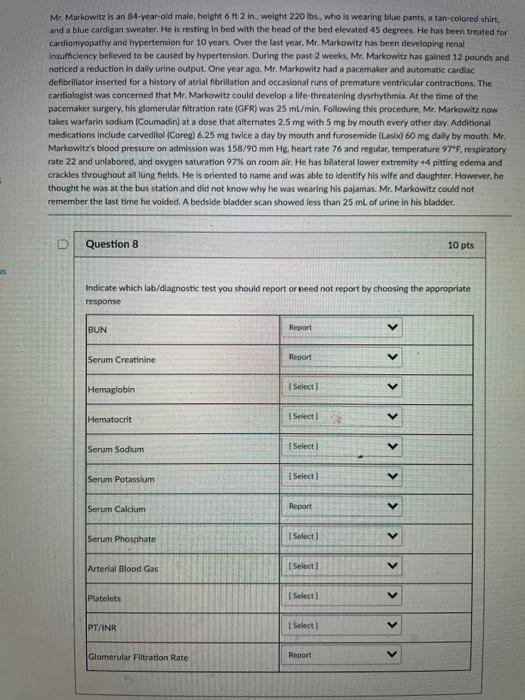 Solved What lab test you should or shouldnt report for this | Chegg.com