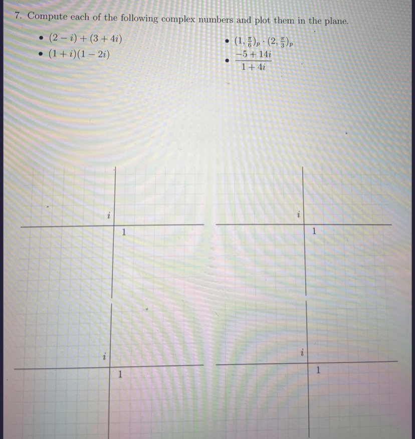 Solved Compute each of the following complex numbers and | Chegg.com