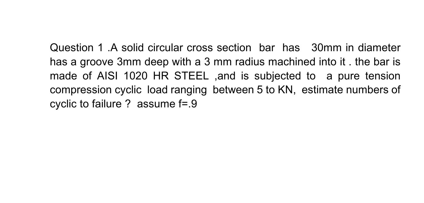 Question 1 .A solid circular cross section bar has | Chegg.com