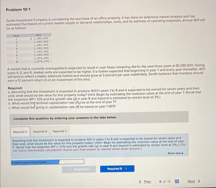 Solved Zenith Investment Company is considering the purchase | Chegg.com