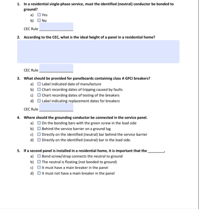 Solved In a residential single-phase service, must the | Chegg.com