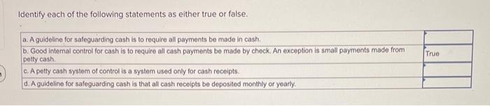 Solved dentify each of the following statements as either | Chegg.com