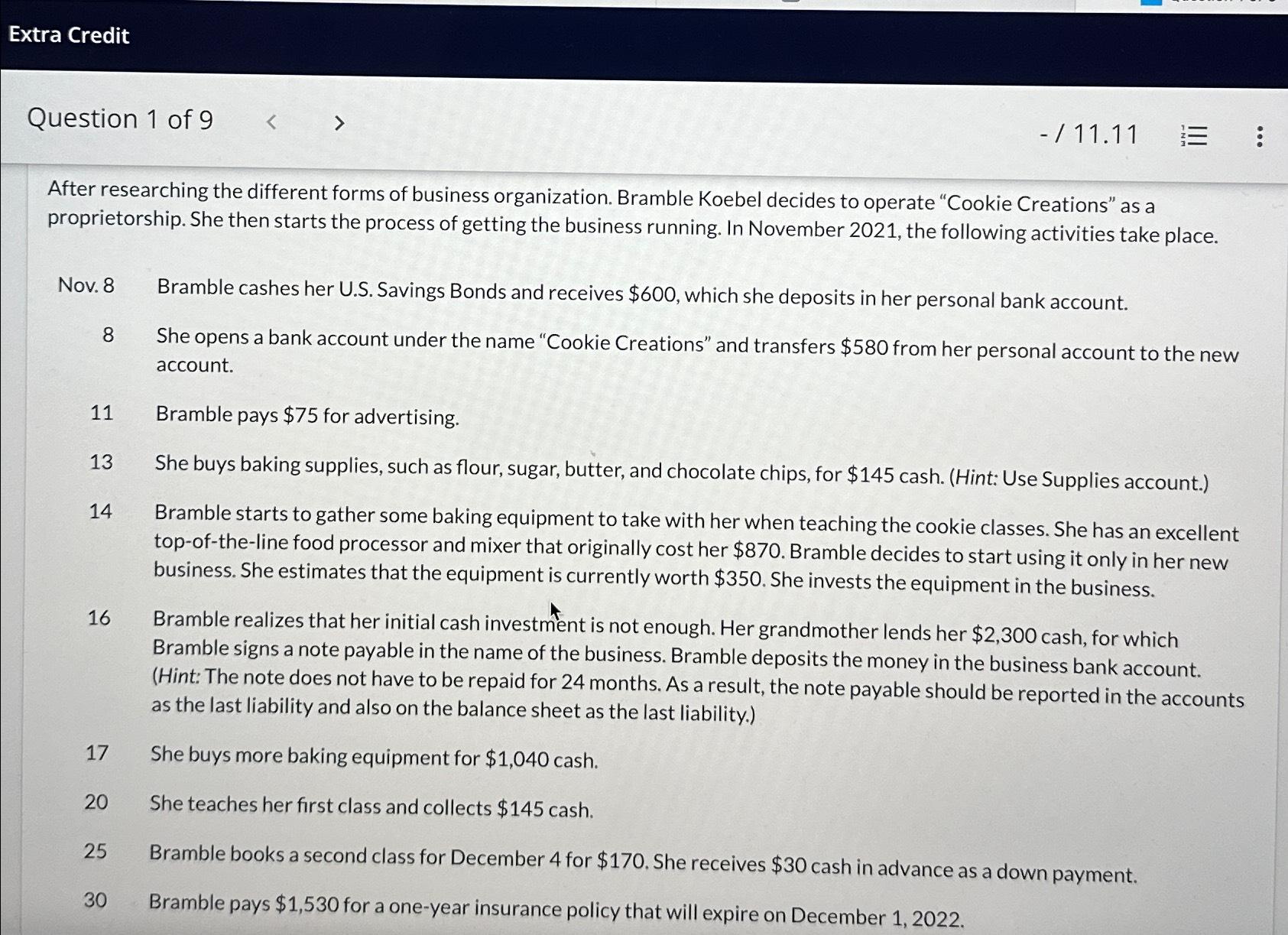 Extra CreditQuestion 1 ﻿of 9/ 11.11After researching | Chegg.com