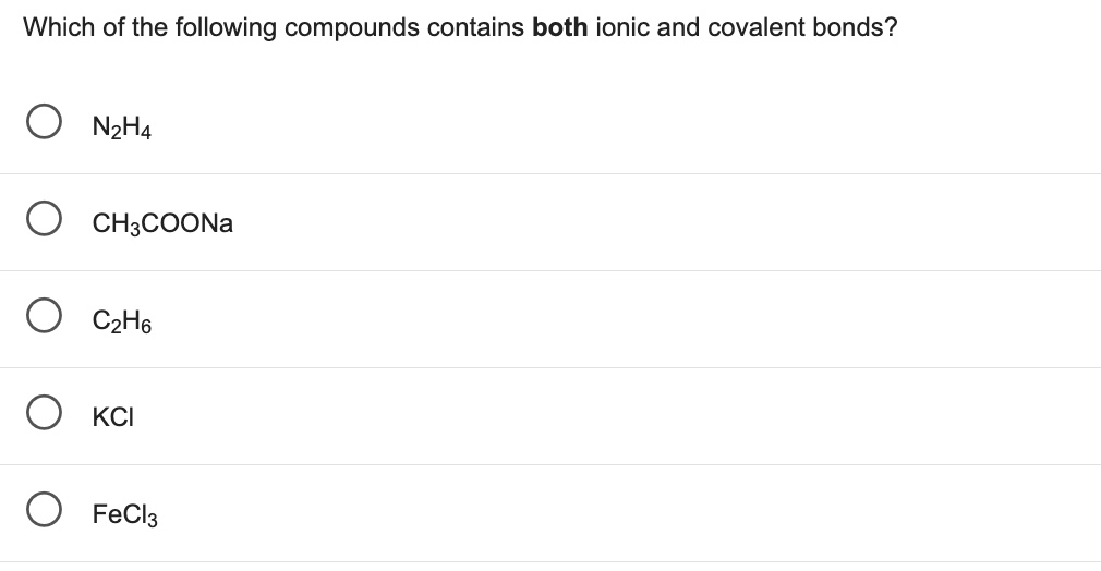 Solved Which of ﻿the following compounds contains both ionic | Chegg.com