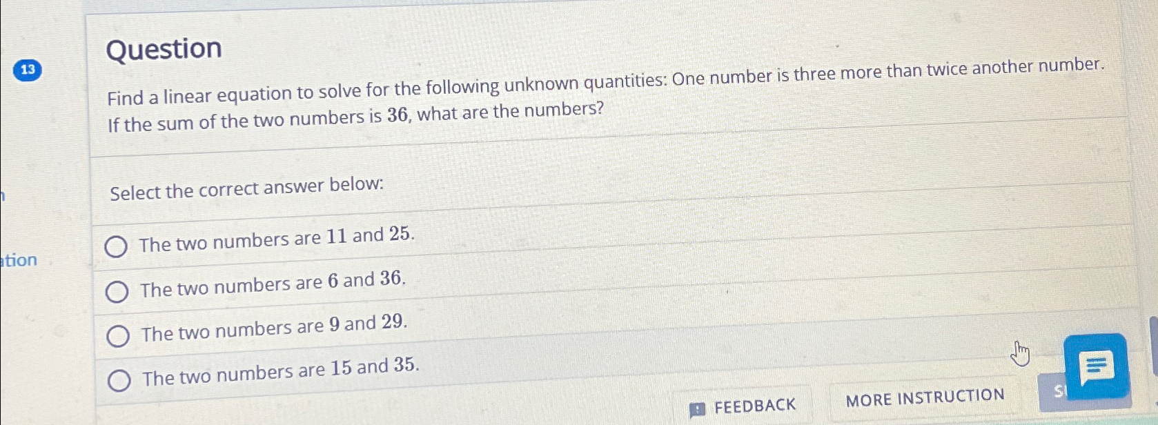 Solved Find a linear equation to solve for the following | Chegg.com