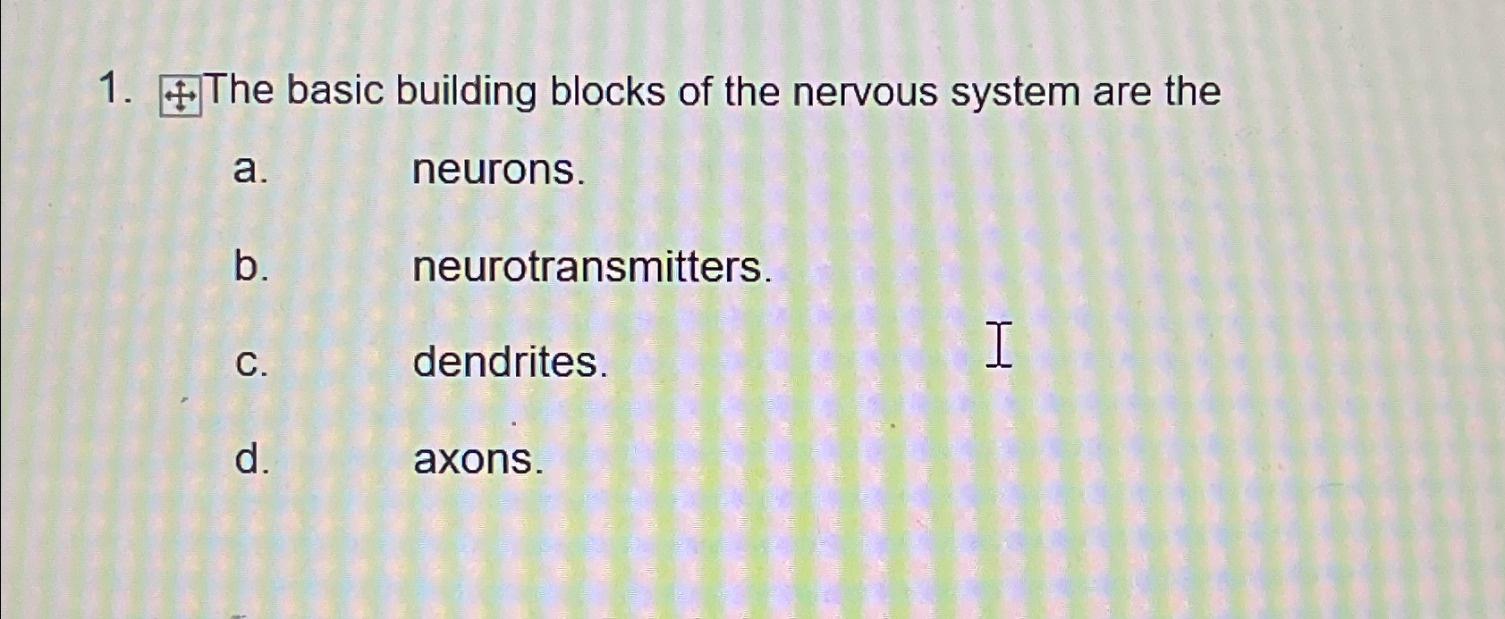 Solved The basic building blocks of the nervous system are | Chegg.com