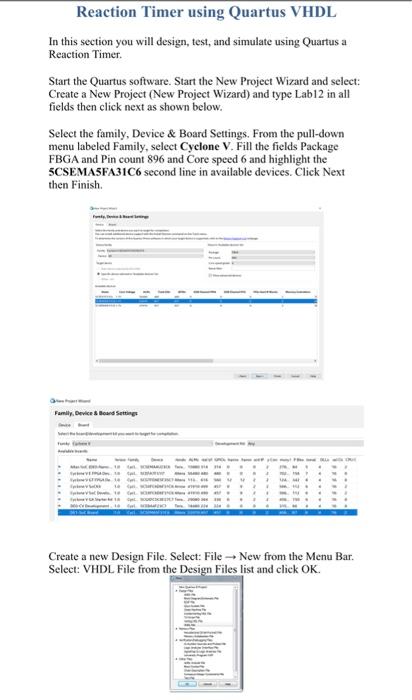 Reaction Timer using Quartus VHDL In this section you | Chegg.com