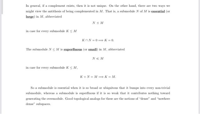 Solved Simple and semisimple modules are clearly the main | Chegg.com