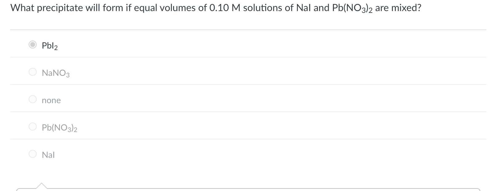 Solved What precipitate will form if ﻿equal volumes | Chegg.com