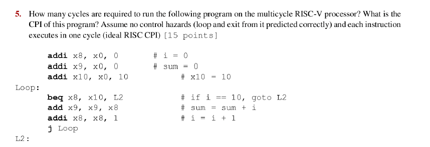 Solved How many cycles are required to run the following | Chegg.com