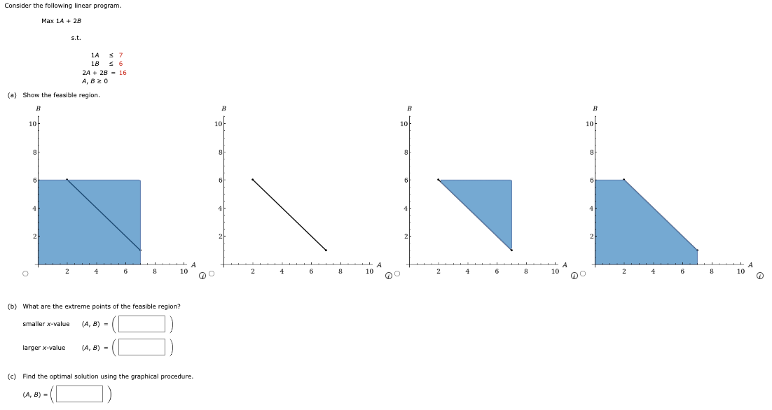 Solved Consider the following linear program.Max1A+2B ﻿s.t. | Chegg.com
