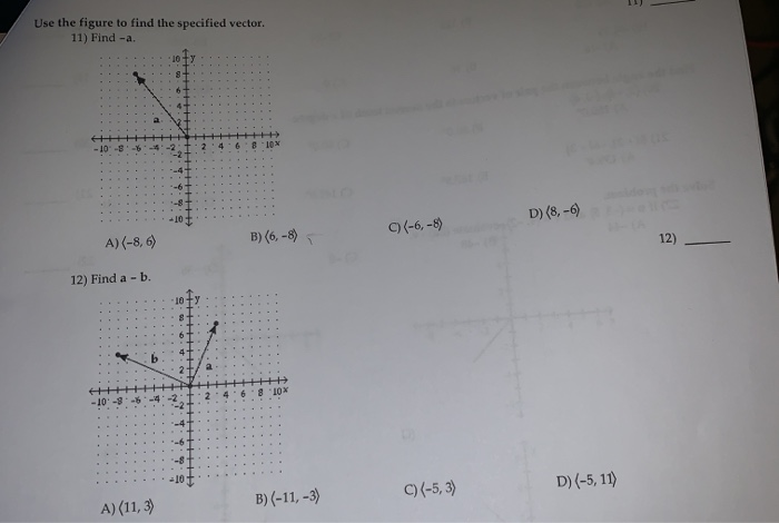 Solved Use the figure to find the specified vector. 11) Find | Chegg.com