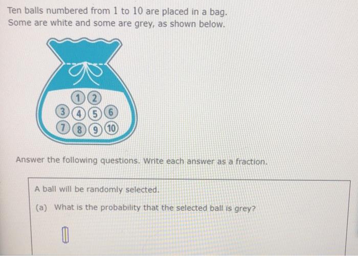 Solved Ten balls numbered from 1 to 10 are placed in a bag. | Chegg.com