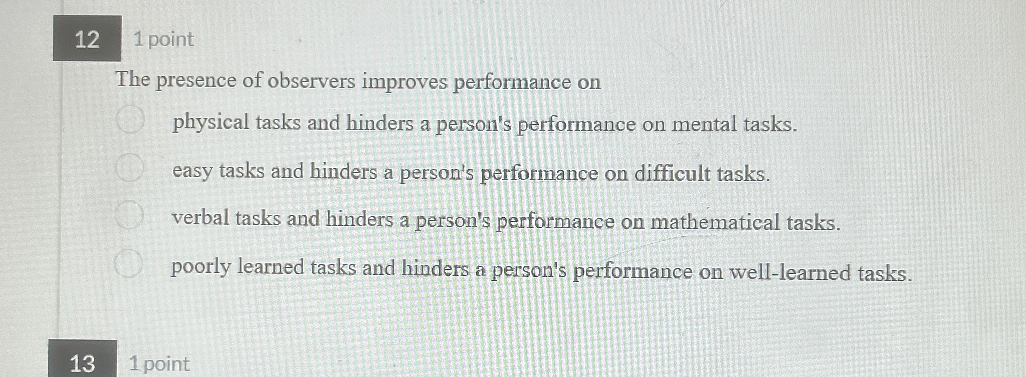 Solved 121 ﻿pointThe presence of observers improves | Chegg.com