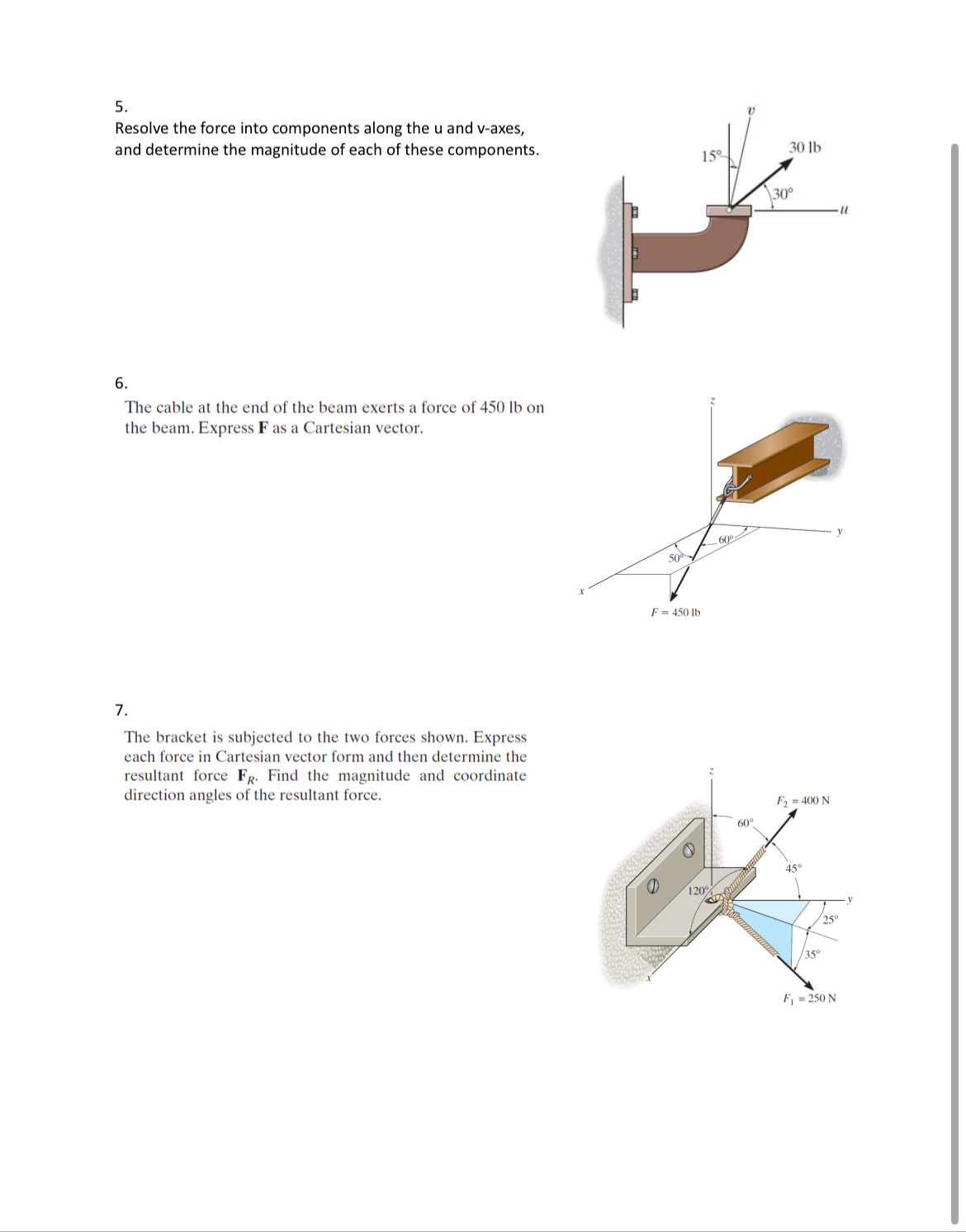 Solved Resolve the force into components along the u ﻿and | Chegg.com
