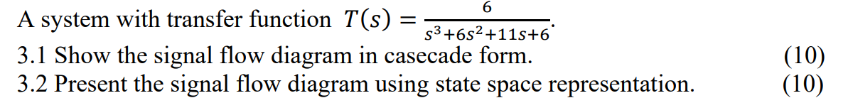 Solved A system with transfer function | Chegg.com