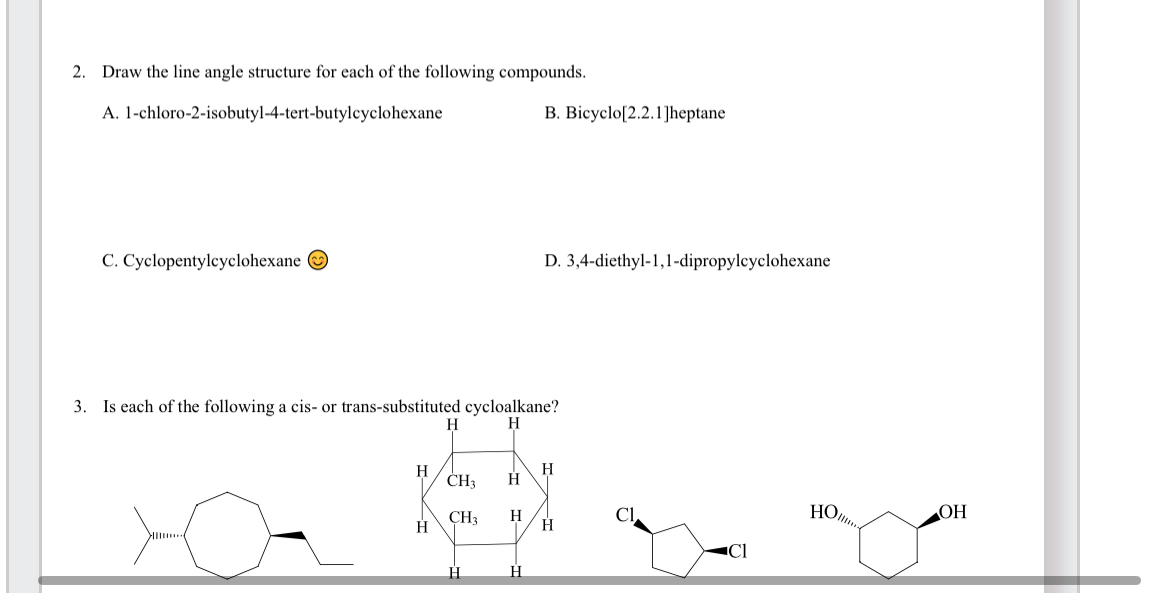 Solved Help!! Will rate Draw the line angle structure for | Chegg.com
