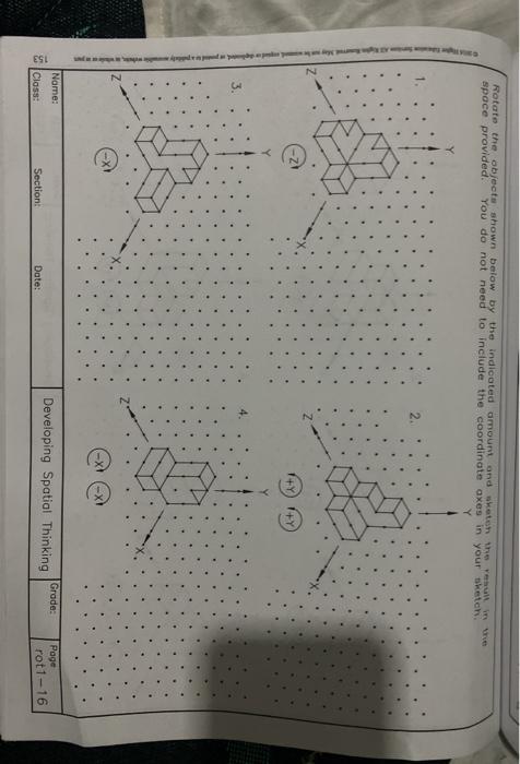 Solved Rotate the objects shown below by the indicated | Chegg.com