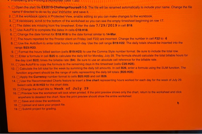 1. Open the start file EX2019-Challenge Yourself-1-3. | Chegg.com