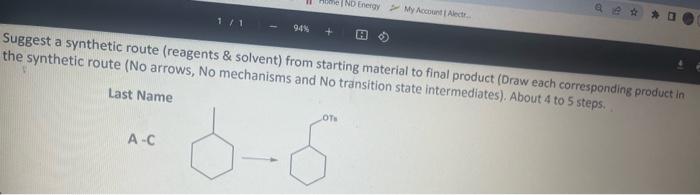 Solved Suggest a synthetic route (reagents \& solvent) from | Chegg.com