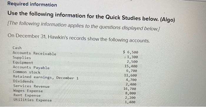 Solved QS 1-16 (Algo) Preparing a statement of retained | Chegg.com