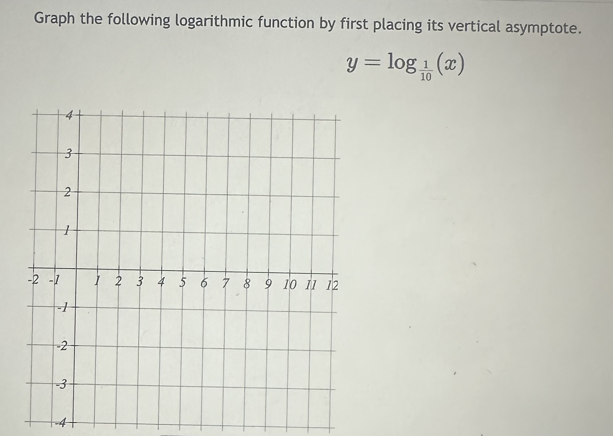 Solved Graph the following logarithmic function by first | Chegg.com