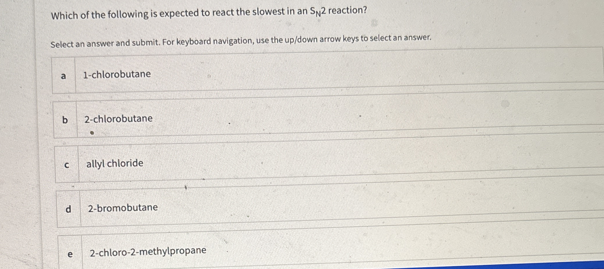 Solved Which of the following is expected to react the | Chegg.com