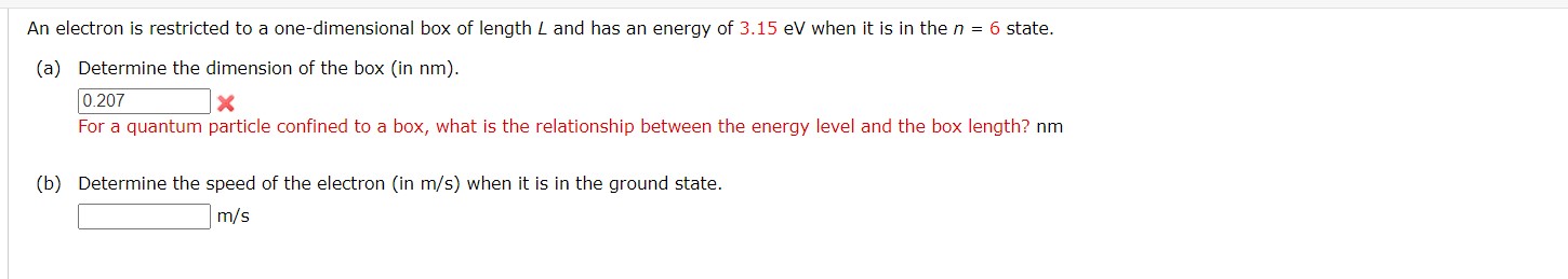 Solved An electron is restricted to a one-dimensional box of | Chegg.com