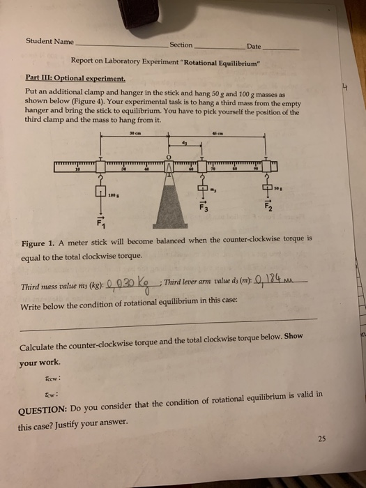 Student Name Section Date Report on Laboratory | Chegg.com