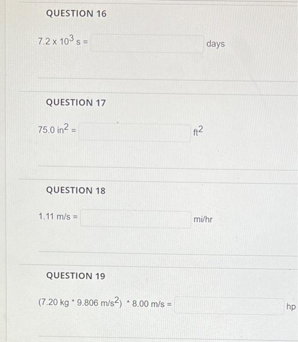 Solved Question 16 72×103 S Question 17 750 In 2 