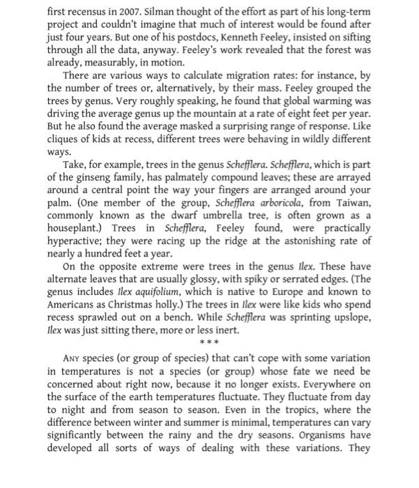 Solved Describe Miles Silman's study by matching the part of | Chegg.com