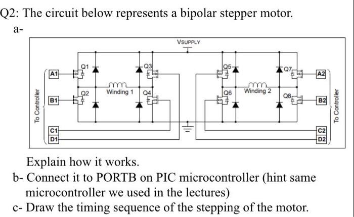 Solved 22: The circuit below represents a bipolar stepper | Chegg.com