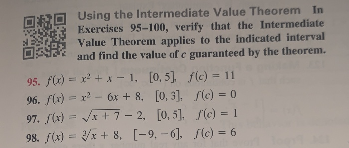 Solved Using the Intermediate Value Theorem In Exercises | Chegg.com