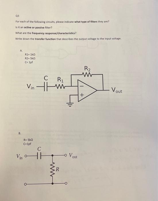 Solved Q3 For each of the following circuits, please | Chegg.com