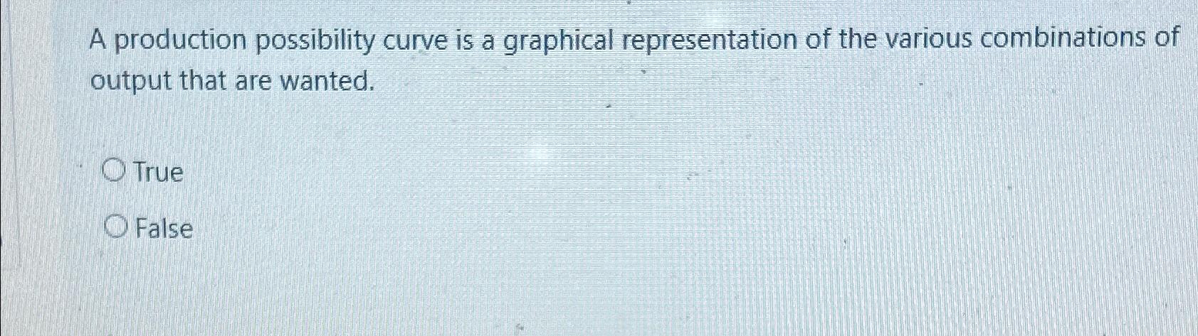 Solved A production possibility curve is a graphical | Chegg.com