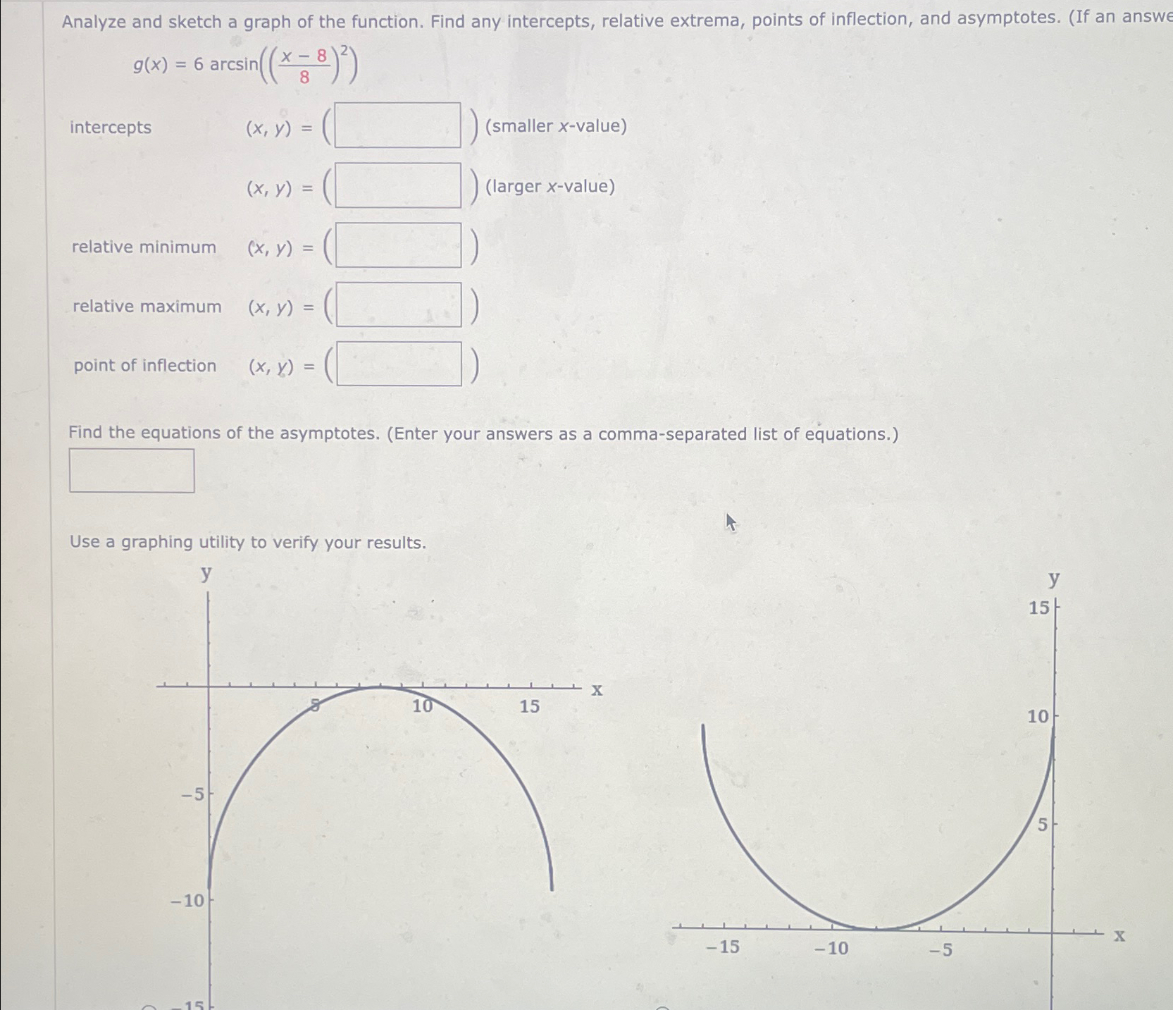 Solved Analyze and sketch a graph of the function. Find any | Chegg.com