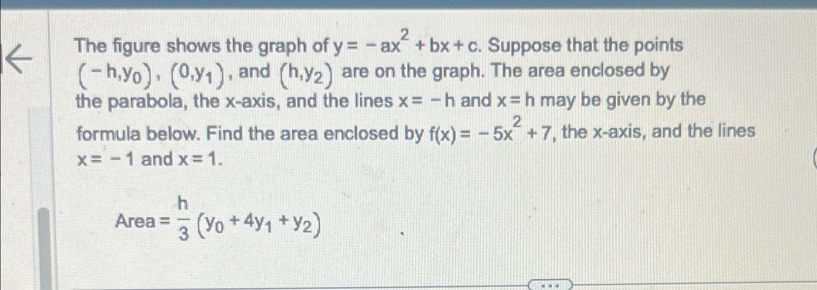 Solved The figure shows the graph of y=-ax2+bx+c. ﻿Suppose | Chegg.com