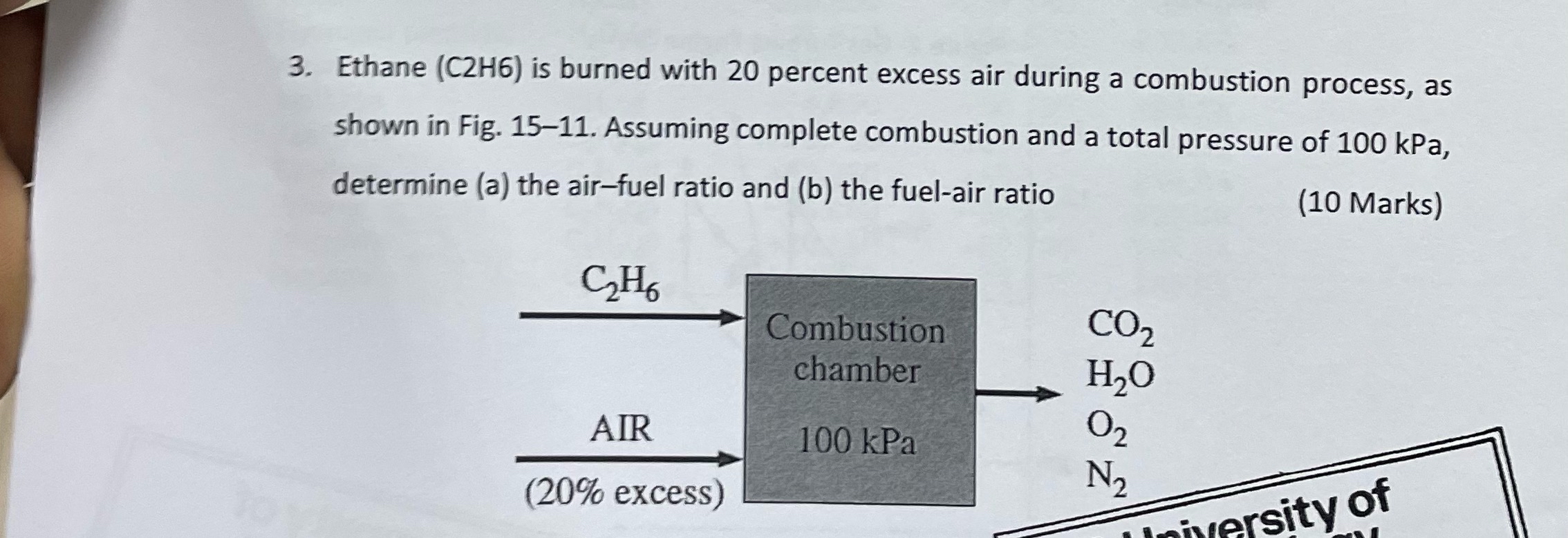 Solved Ethane ( C2H6 ﻿is burned with 20 ﻿percent excess air | Chegg.com