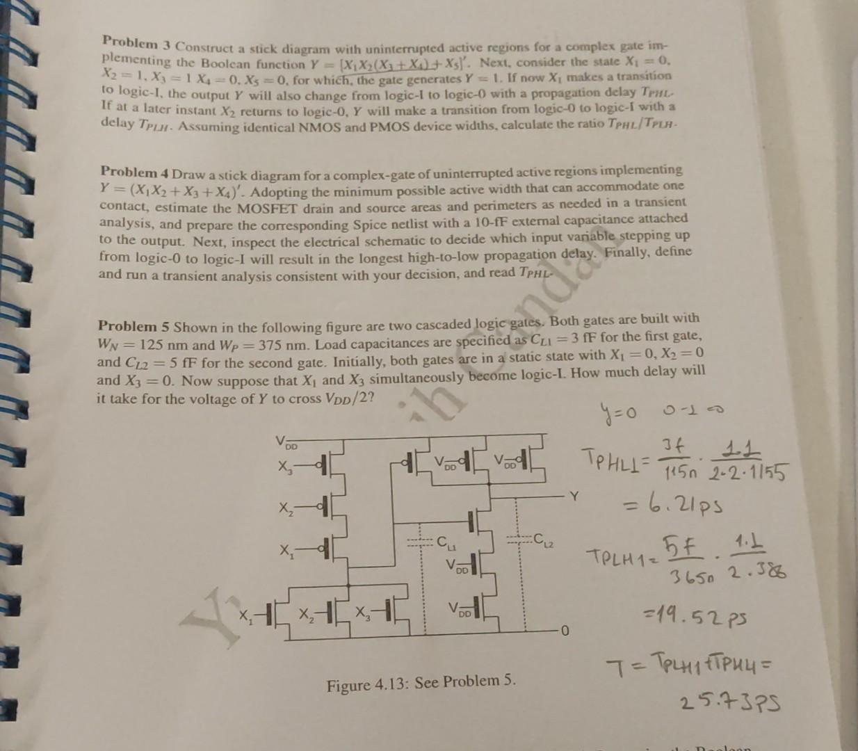 Solved Problem 3 Construct a stick diagram with | Chegg.com